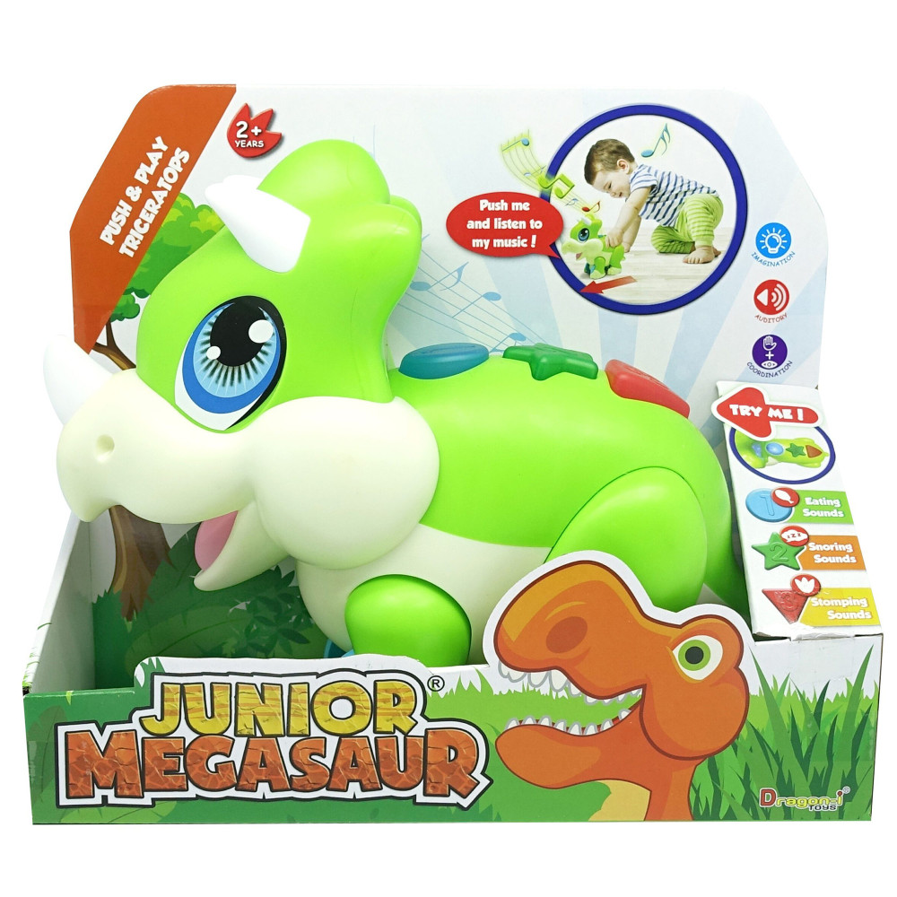 Buy Junior Megasaur: Push & Play Triceratops, Kids Ages 2+ | Toys"R"Us